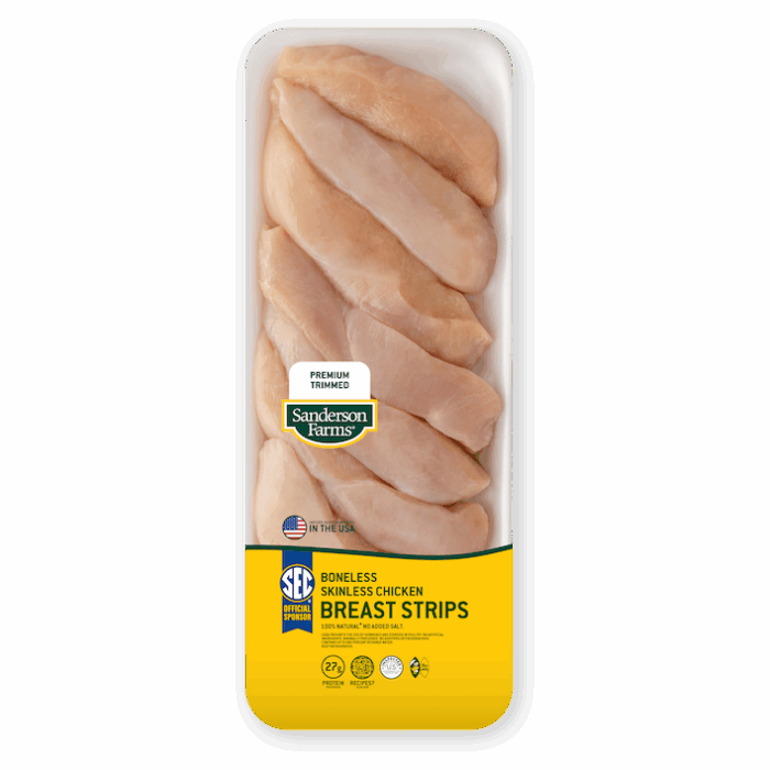 Premium Boneless Skinless Breast Strips - Sanderson Farms